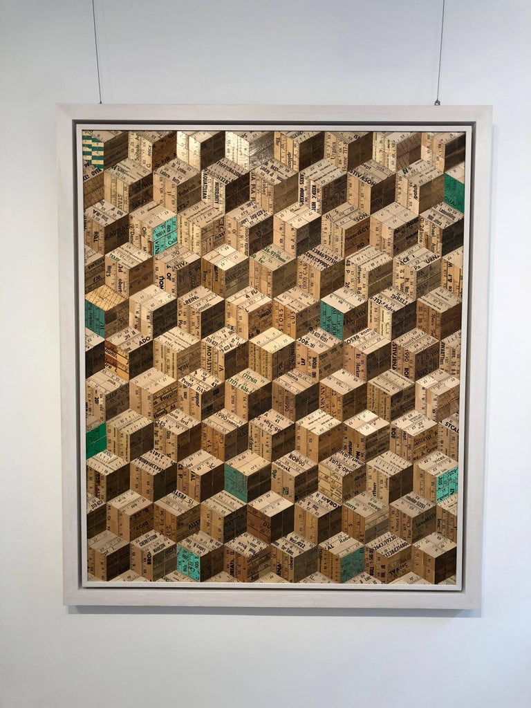 Rose Vickers - Green Tumbling Blocks at 1stDibs
