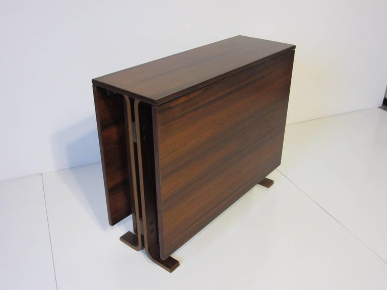 Rose Wood Gate Leg Dining Table in the Style of Danish Modern at 1stDibs