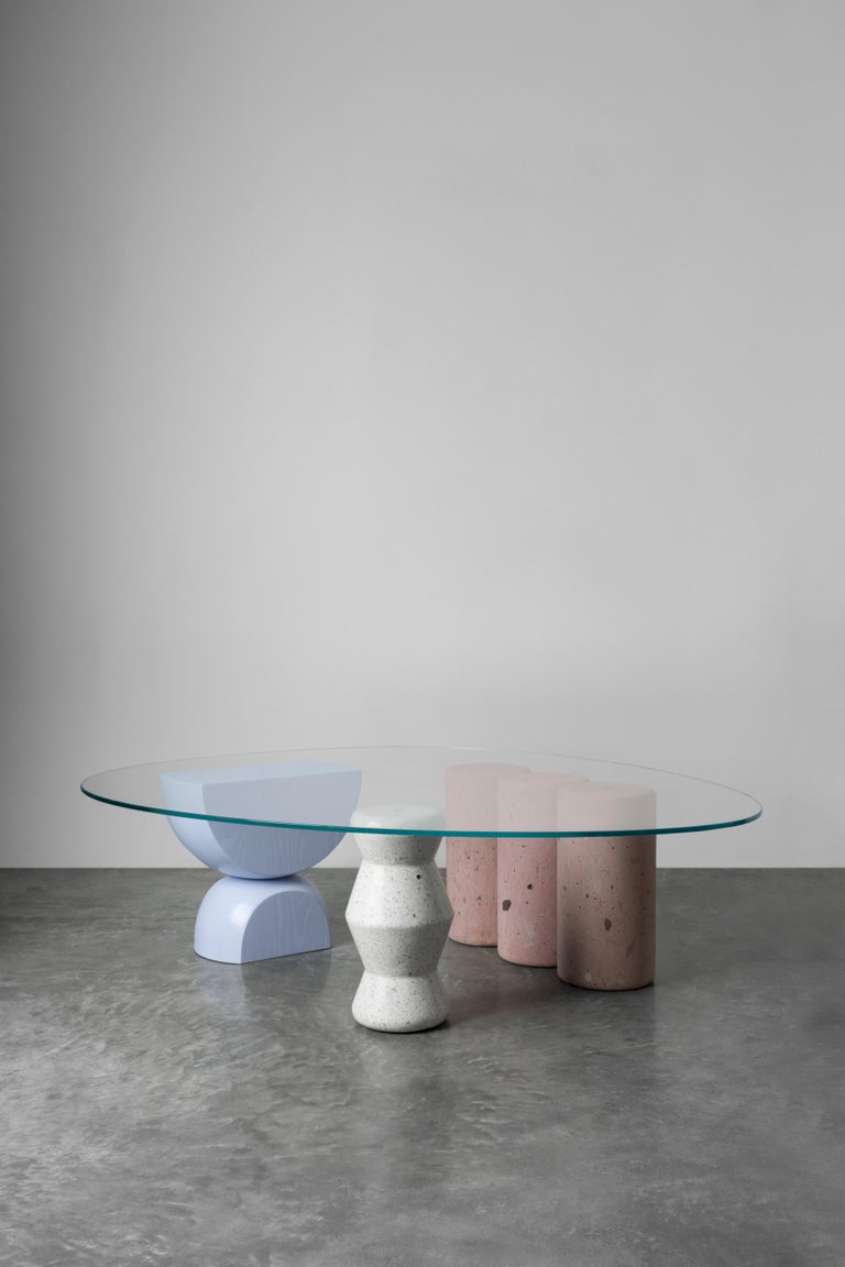 Rosedal Cantera Coffee Table with Glass Cover, Modern Mexican Design ...