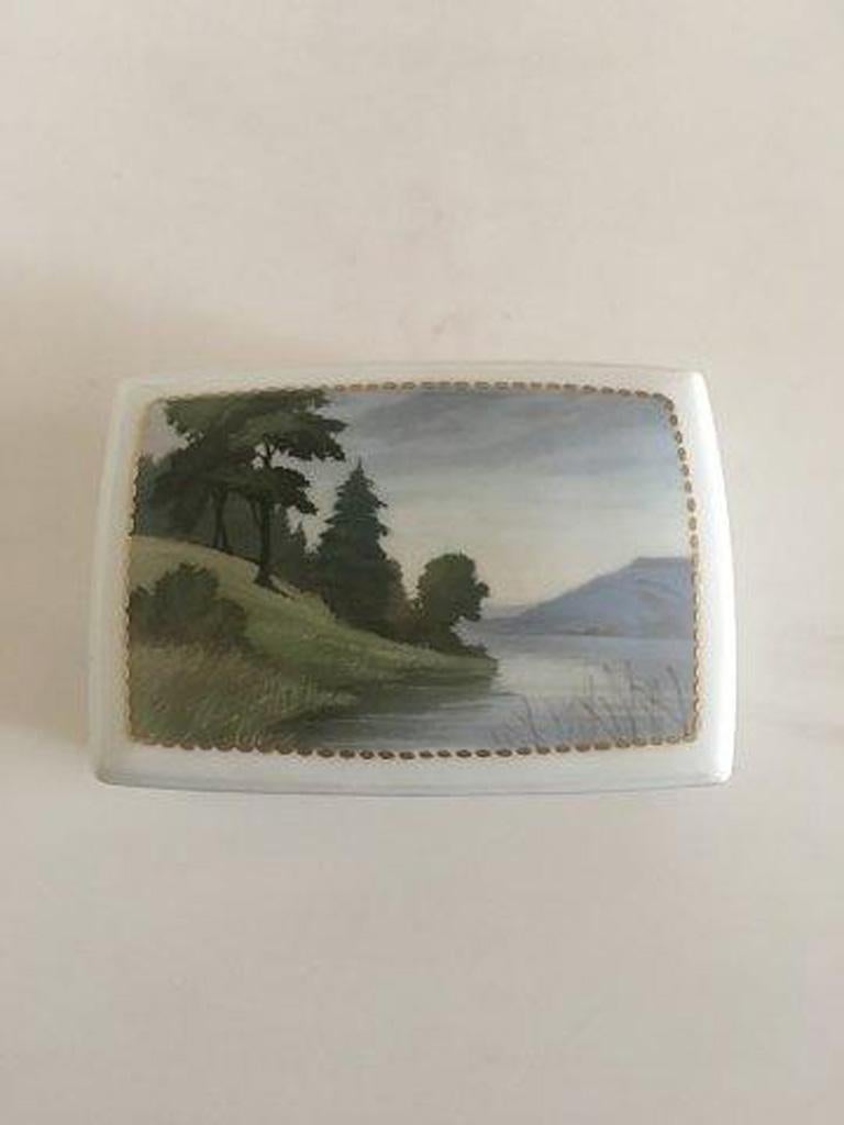 Rosenthal Art Nouveau Lidded Dish with Landscape Motif For Sale at 1stDibs
