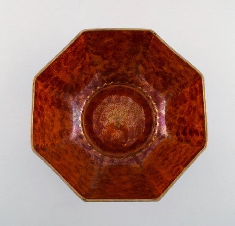 Rosenthal Bowl in Orange and Blue Glazed Porcelain with Hand-Painted ...