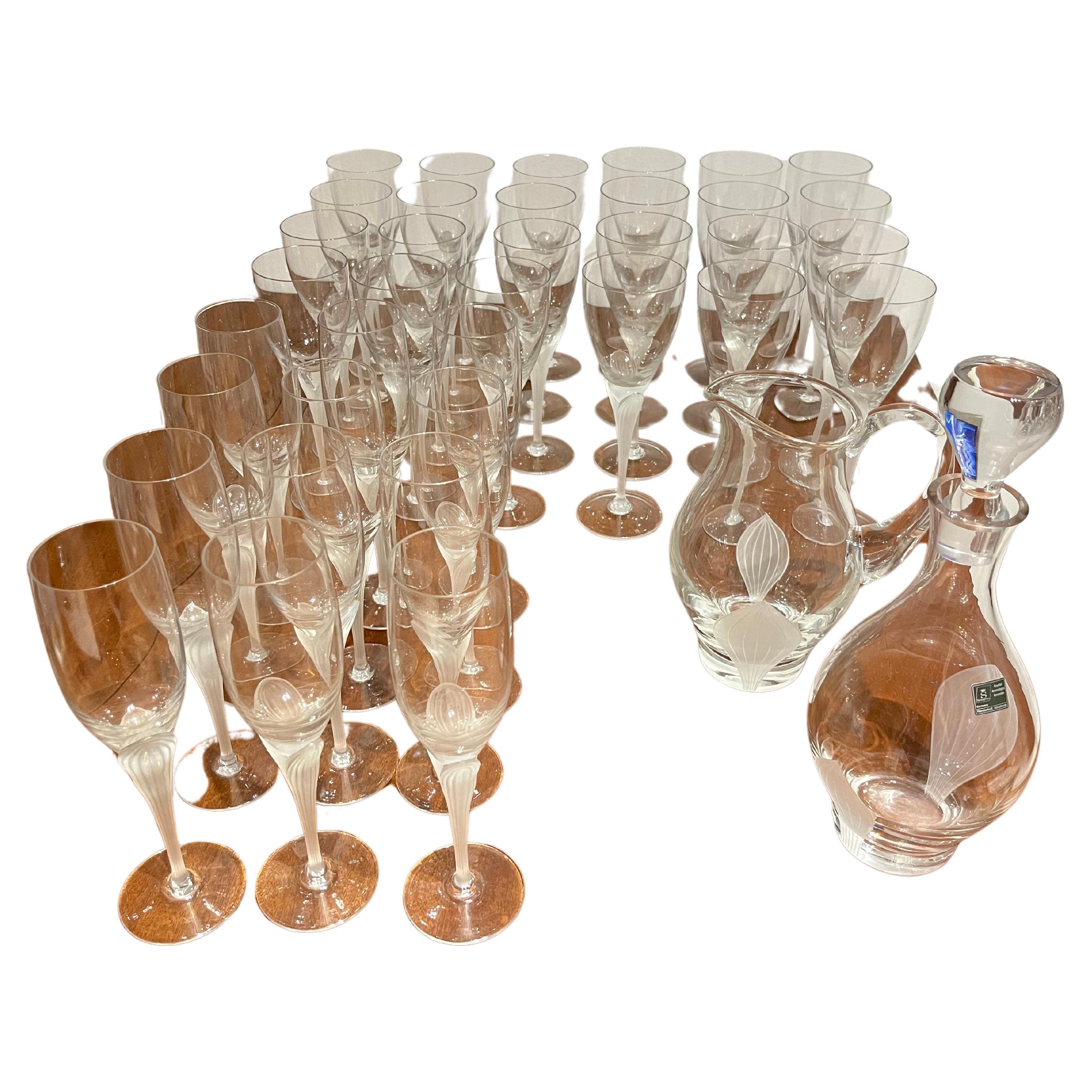 Rosenthal Crystal Glass Set, Iris model, 38 pieces. Intact, never used ...