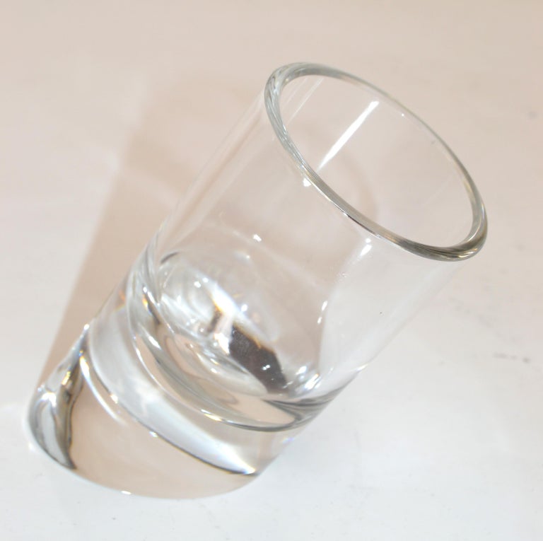 Rosenthal Cylinder Lead Crystal Glass Vase Vessel Diagonal Base Mid ...