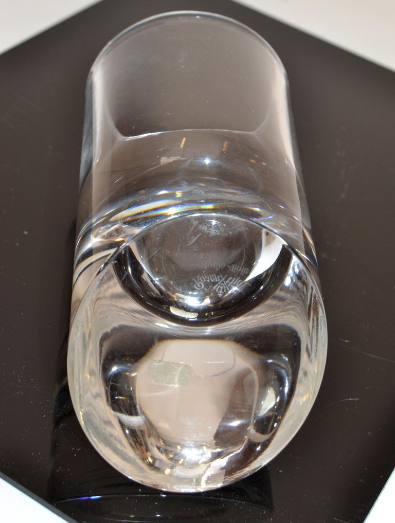 Rosenthal Cylinder Lead Crystal Glass Vase Vessel Diagonal Base Mid ...