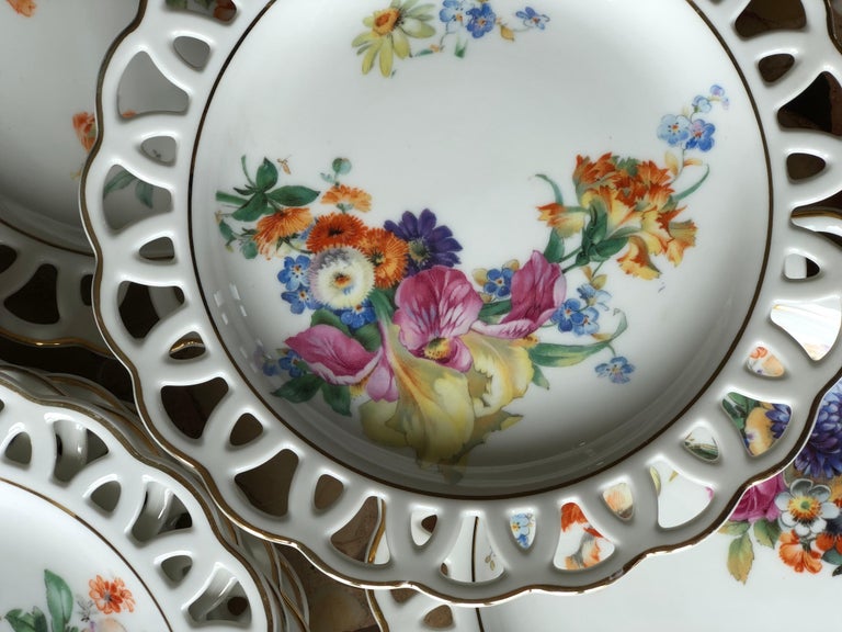 Rosenthal Dessert Set of Eight Hand Painted Porcelain Plates For Sale ...