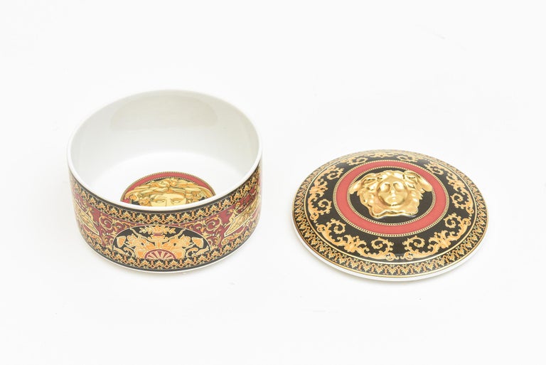 Rosenthal Germany Versace Porcelain Black, Red, White, Gold Medusa 2 ...