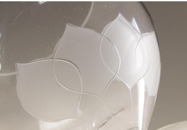 Rosenthal "Lotus Blossoms" 57 piece Stemware-Acid Etched Blossoms ...