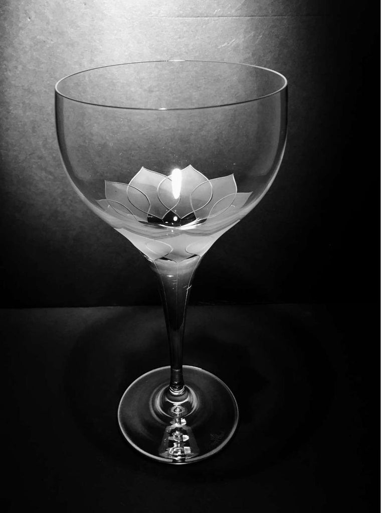 Rosenthal "Lotus Blossoms" 57 piece Stemware-Acid Etched Blossoms ...
