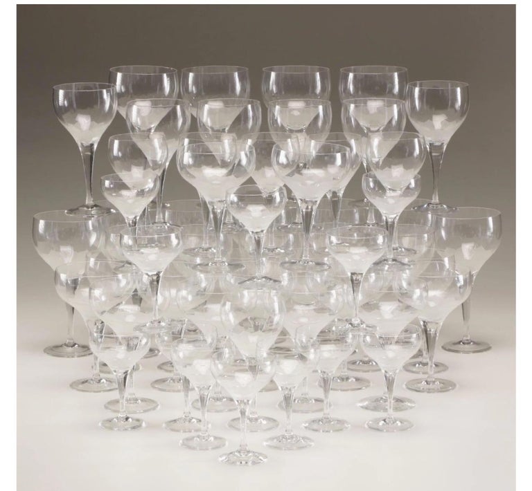 Rosenthal "Lotus Blossoms" 57 piece Stemware-Acid Etched Blossoms ...