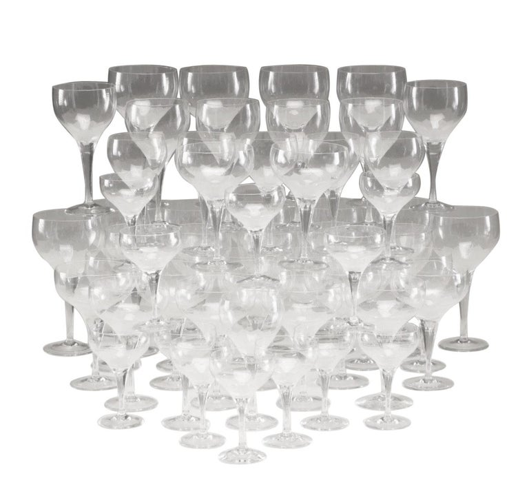 Rosenthal "Lotus Blossoms" 57 piece Stemware-Acid Etched Blossoms ...