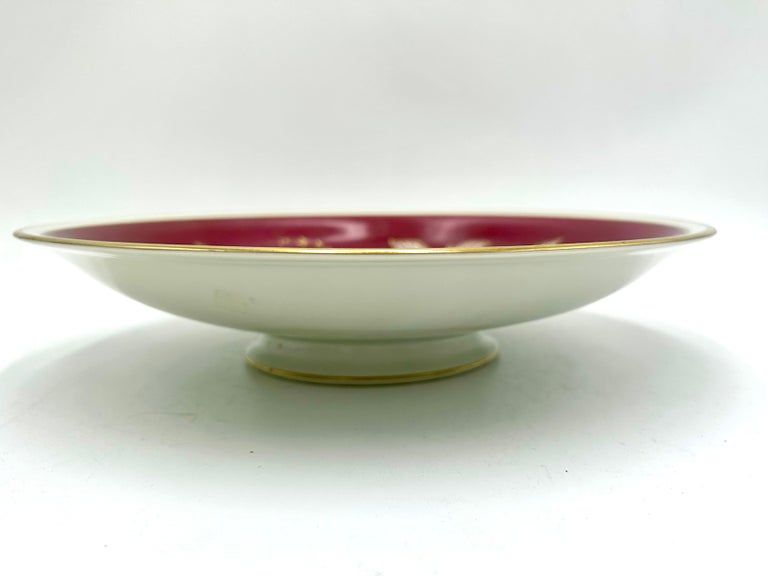 Rosenthal Maroon Porcelain Platter, 1949 For Sale at 1stDibs