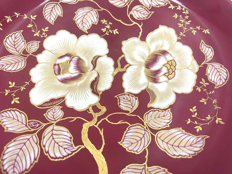 Rosenthal Maroon Porcelain Platter, 1949 For Sale at 1stDibs