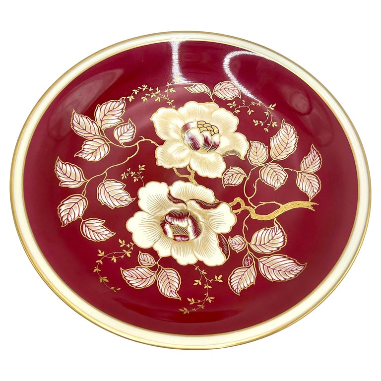 Rosenthal Maroon Porcelain Platter, 1949 For Sale at 1stDibs