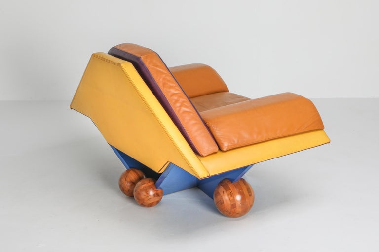 Rosenthal Memphis Club Chair, Post-Modern, Multicoloured Diamond Shaped ...