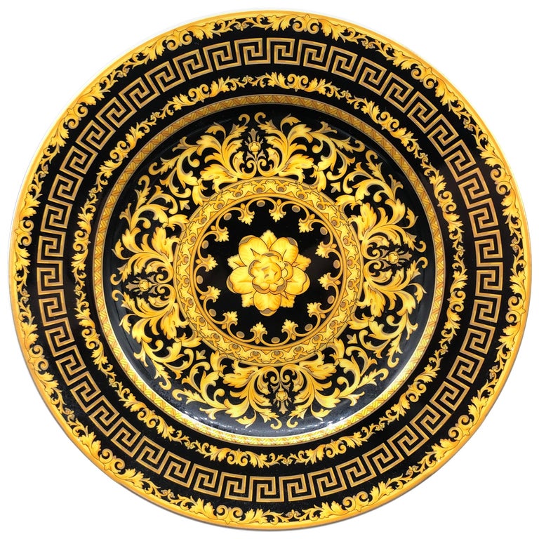 Rosenthal Versace ''Floralia Gold'' Plate Boxed at 1stDibs