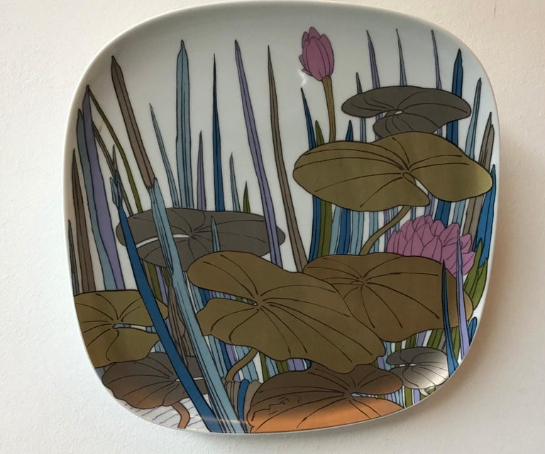 Rosenthal Wall Plate Porcelain "Lilies", 1979, Italy For Sale at 1stDibs