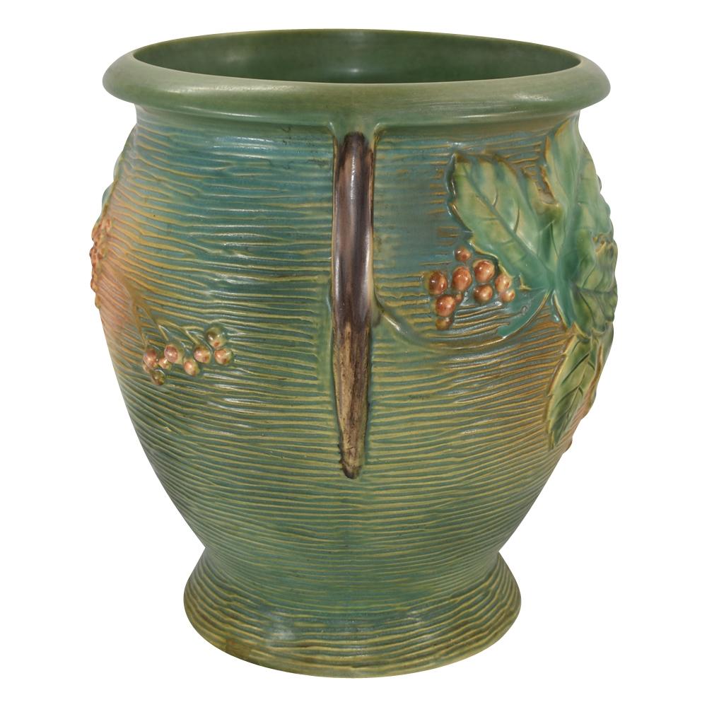 Roseville Bushberry Green 1941 Vintage Art Pottery Ceramic Sand Jar 778-14 For Sale at 1stDibs