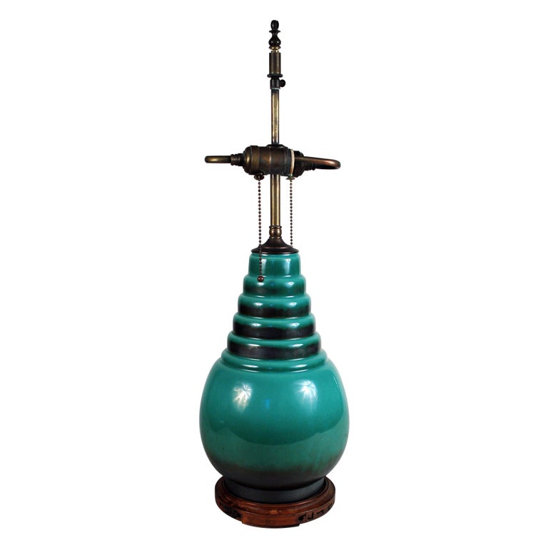 Roseville Futura Bomb Vase Table Lamp at 1stDibs