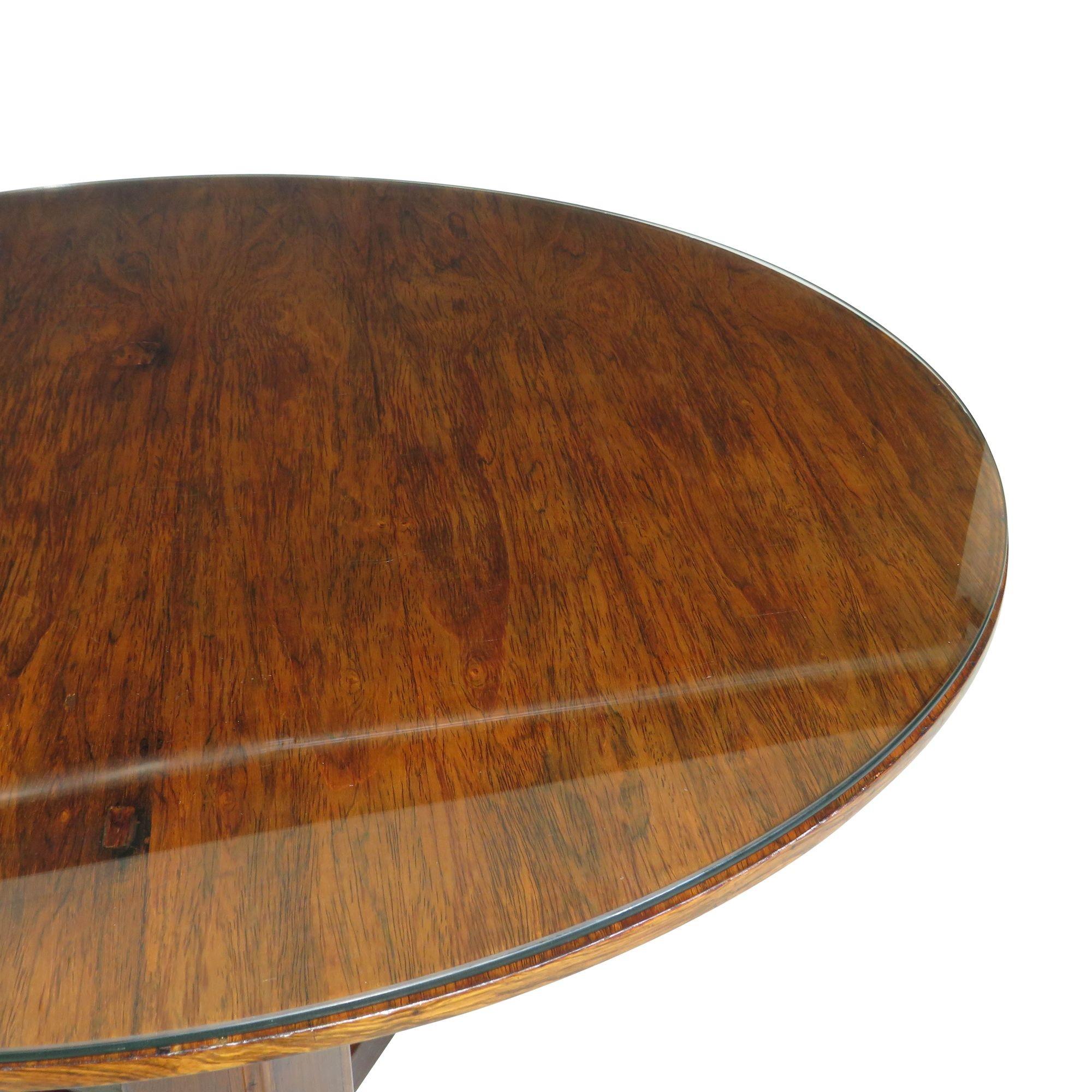 Rosewood Round Pedestal Base Dining Table For Sale at 1stDibs