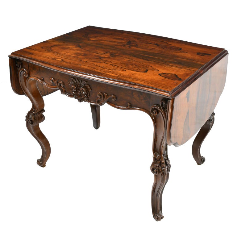 Rosewood American Rococo Revival Sofa Table or Writing Table NYC, circa ...