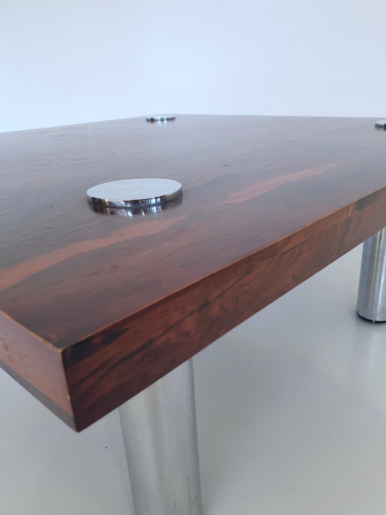 Rosewood and Chrome Side Table by Pieff, England, circa 1970 ‘1 of 2 ...