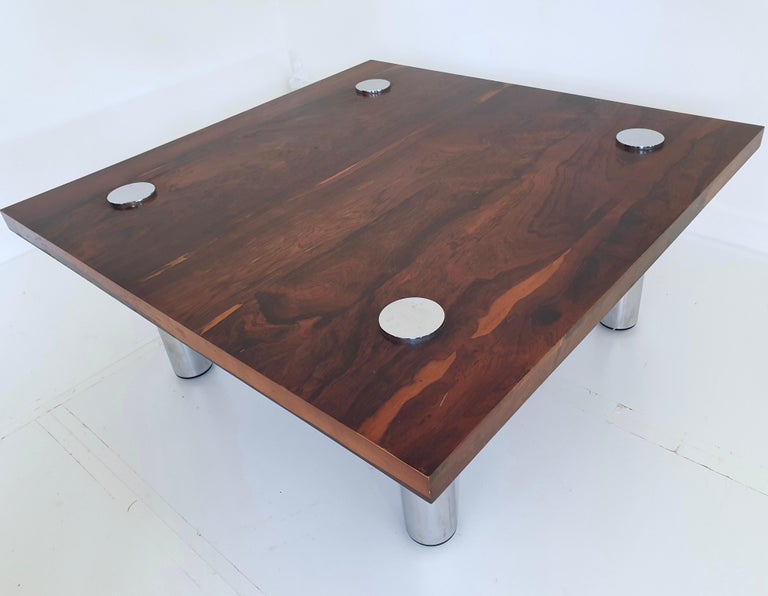 Rosewood and Chrome Side Table by Pieff, England, circa 1970 ‘1 of 2 ...