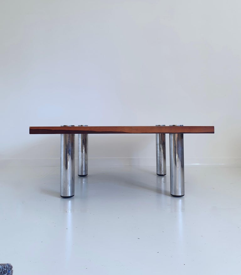 Rosewood and Chrome Side Table by Pieff, England, circa 1970 ‘1 of 2 ...