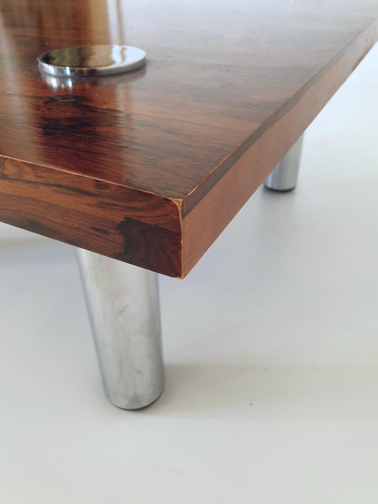 Rosewood and Chrome Side Table by Pieff, England, circa 1970 ‘1 of 2 ...