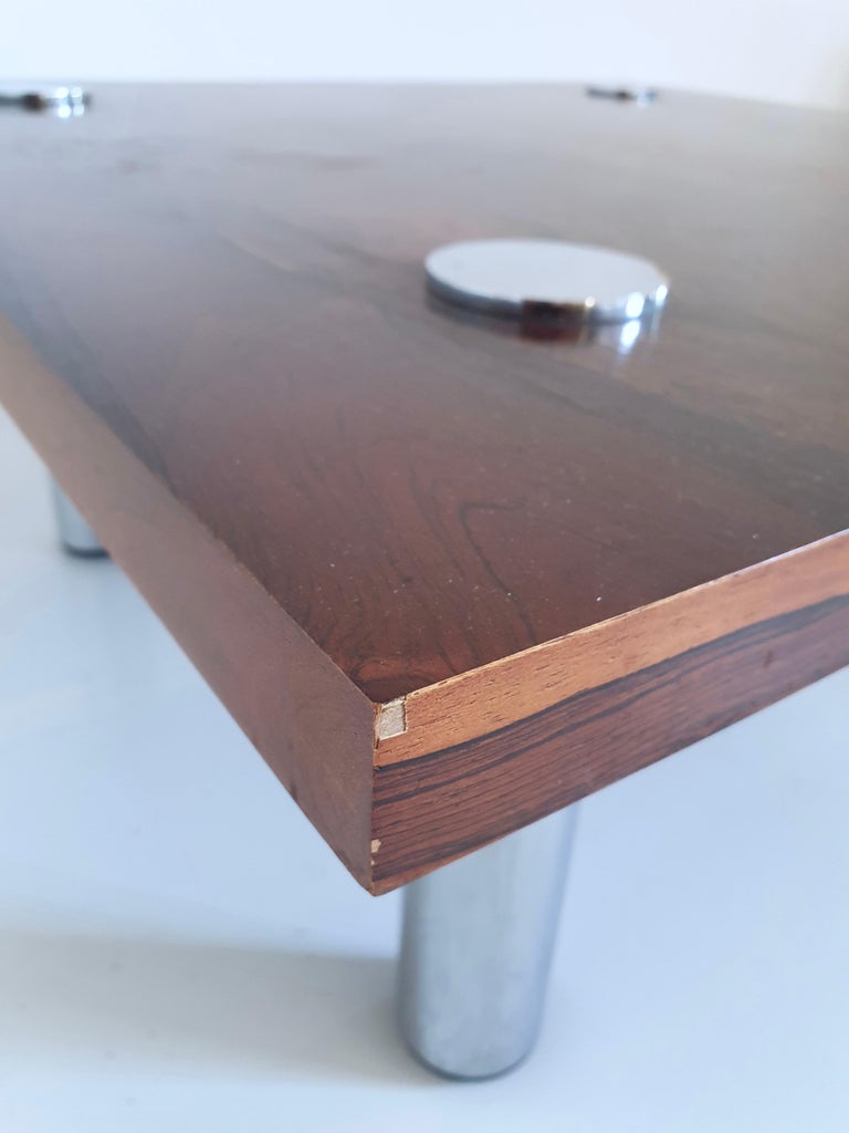 Rosewood and Chrome Side Table by Pieff, England, circa 1970 ‘1 of 2 ...