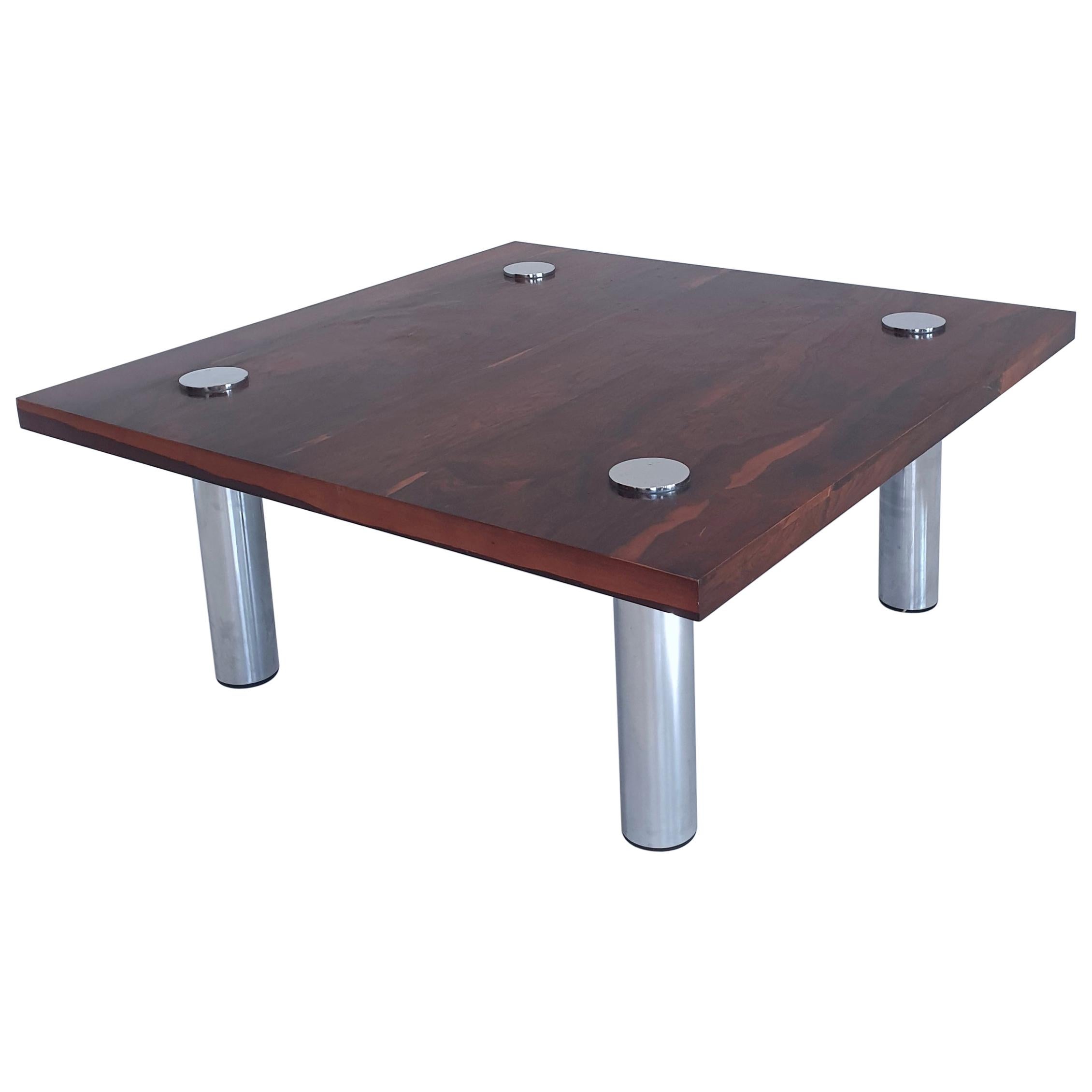 Rosewood and Chrome Side Table by Pieff, England, circa 1970 ‘1 of 2 ...