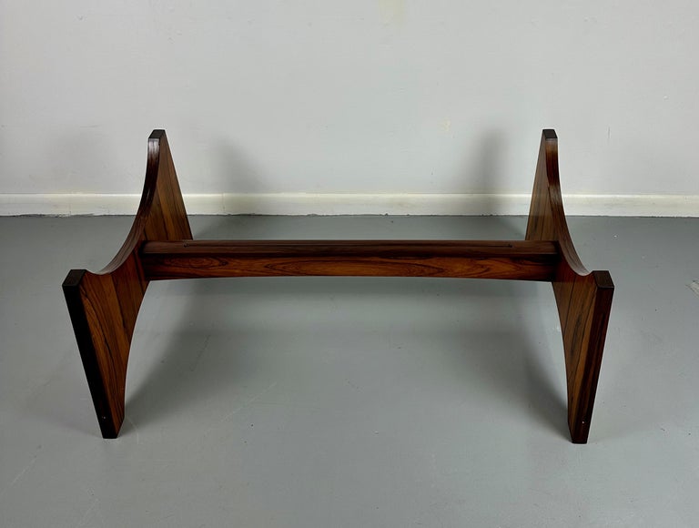 Mid Century Rosewood and Glass Large Rectangular Coffee Table by Torpe ...