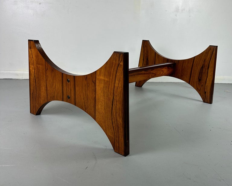 Mid Century Rosewood and Glass Large Rectangular Coffee Table by Torpe ...
