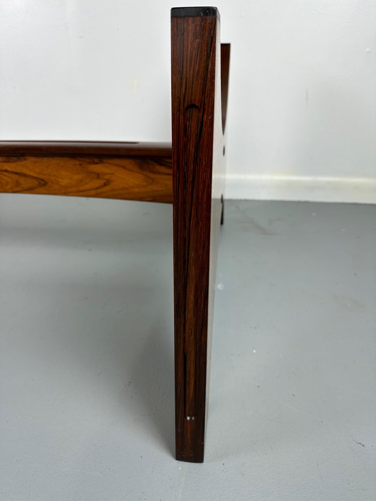 Mid Century Rosewood and Glass Large Rectangular Coffee Table by Torpe ...