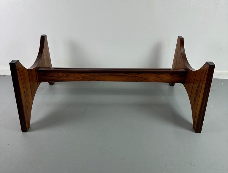 Mid Century Rosewood and Glass Large Rectangular Coffee Table by Torpe ...