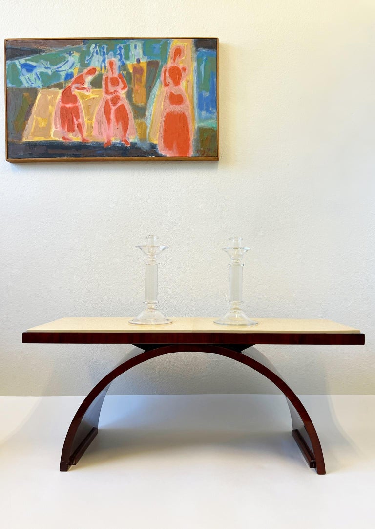 Rosewood and Goatskin Parchment Paper Art Deco Coffee Table For Sale at ...