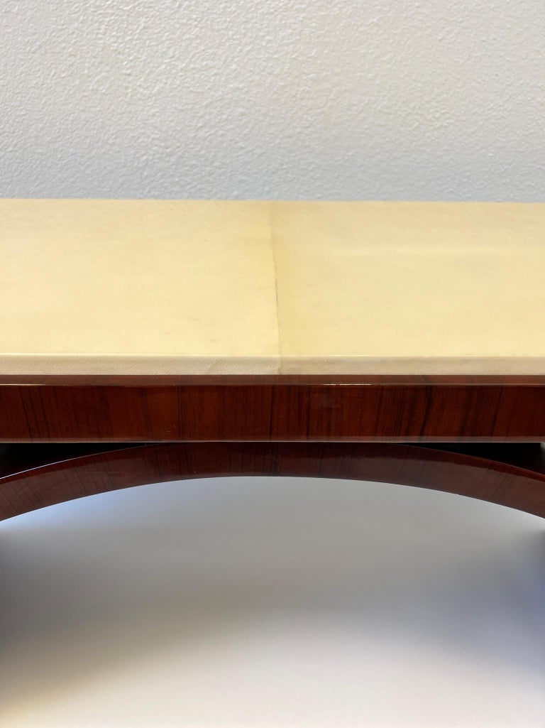Rosewood and Goatskin Parchment Paper Art Deco Coffee Table For Sale at ...