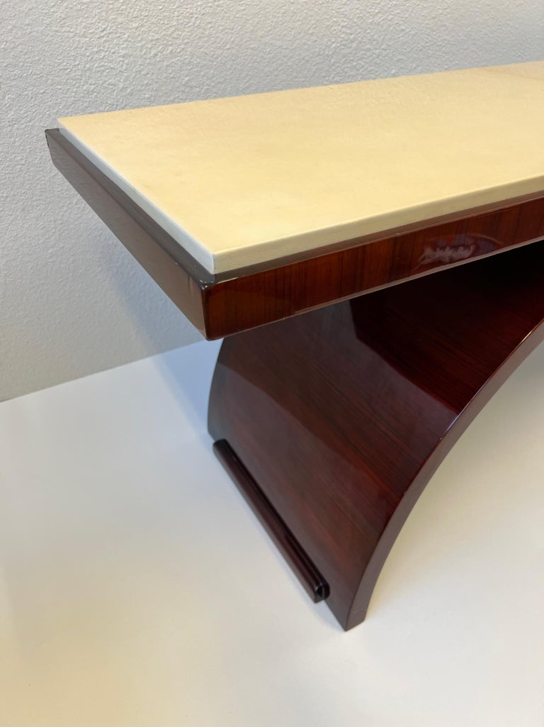 Rosewood and Goatskin Parchment Paper Art Deco Coffee Table For Sale at ...