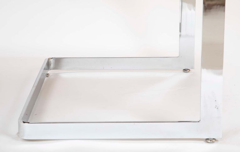 Rosewood and Leather Desk on Floating Chrome Base by Ste. Marie Laurent ...