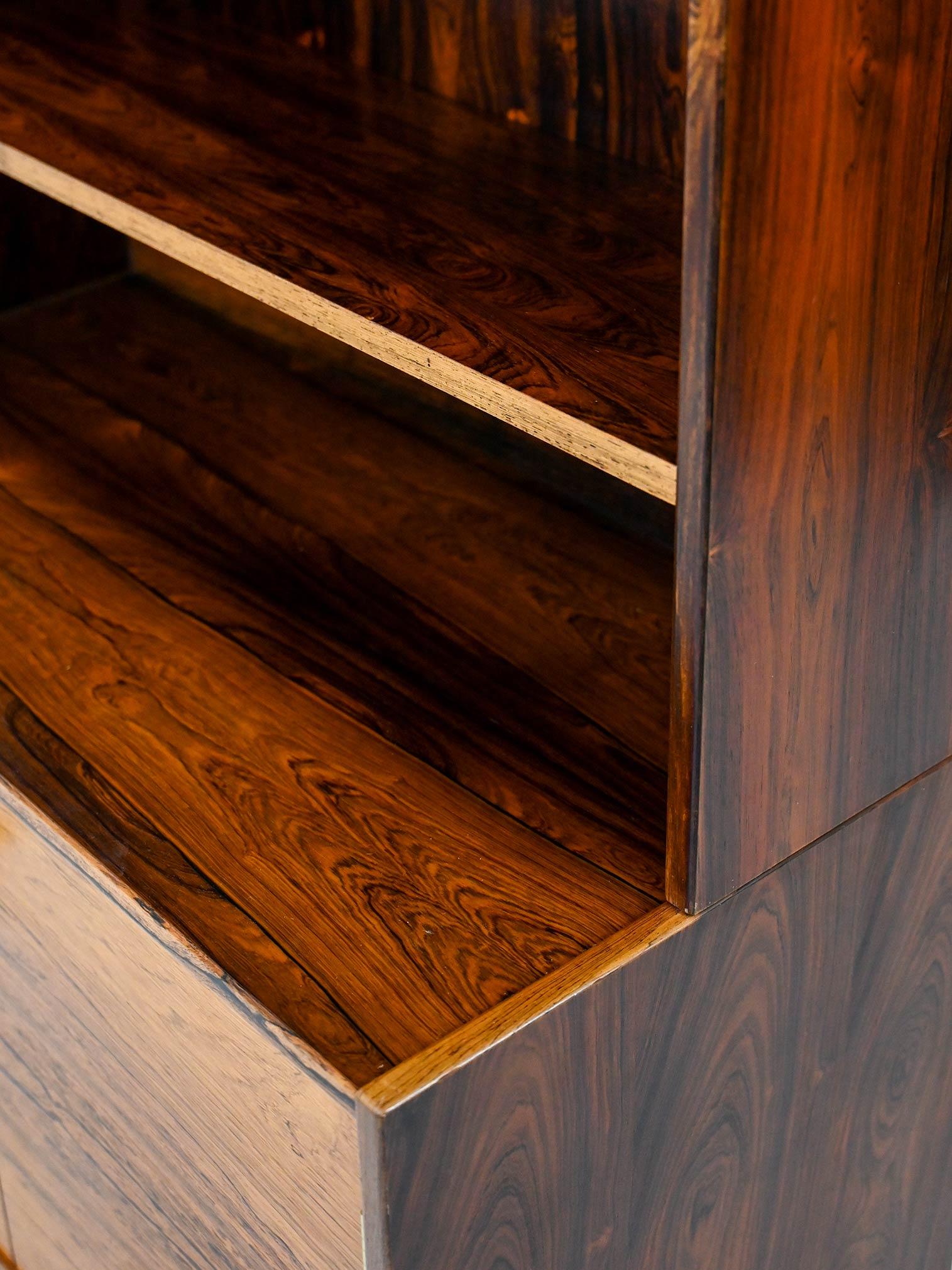 Rosewood Cabinet with Display Cabinet For Sale at 1stDibs