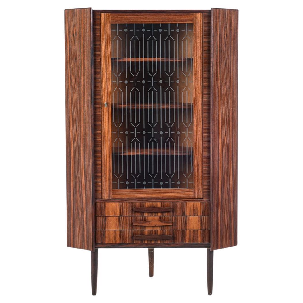 Bow Front Corner Unit in Brazilian Rosewood For Sale at 1stDibs | mid ...