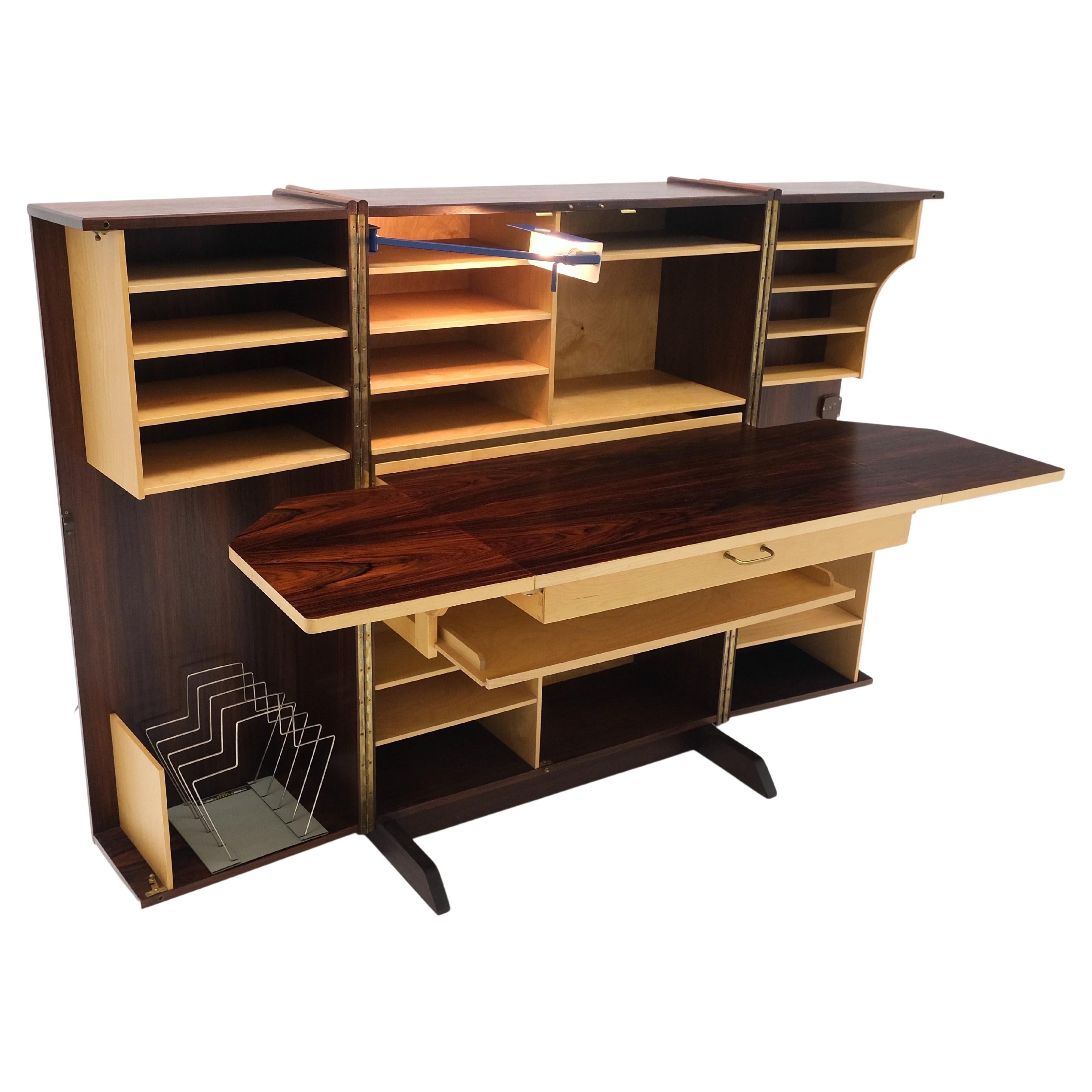 Rosewood Danish Mid-Century Modern Wooton Box Desk Organizer File ...