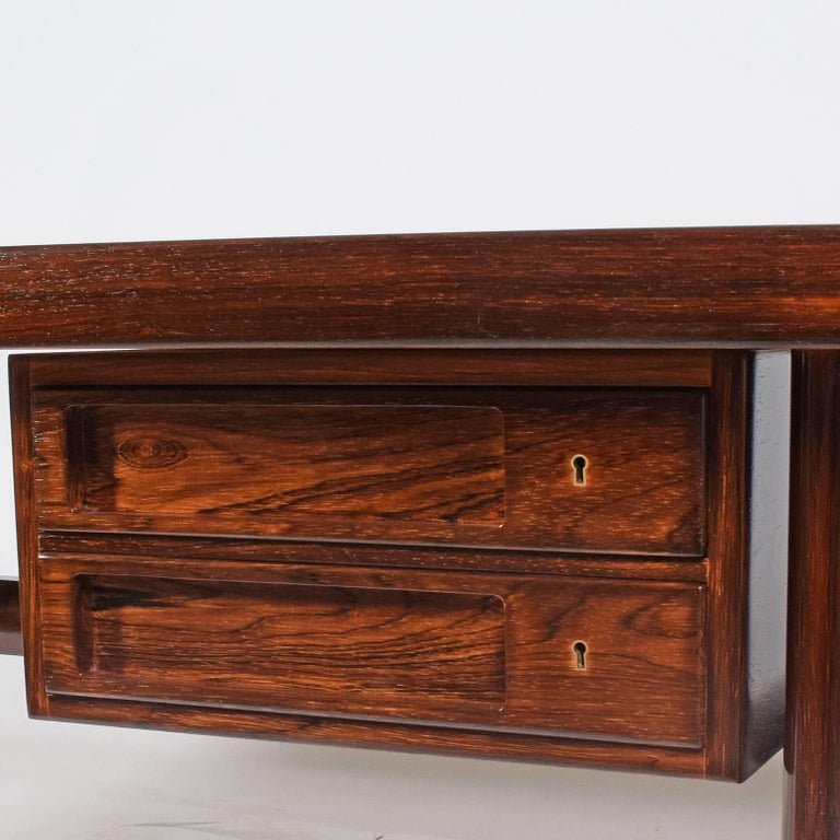 Rosewood Desk by Peter Hvidt and Orla Mølgaard Nielsen for Pontoppidan ...