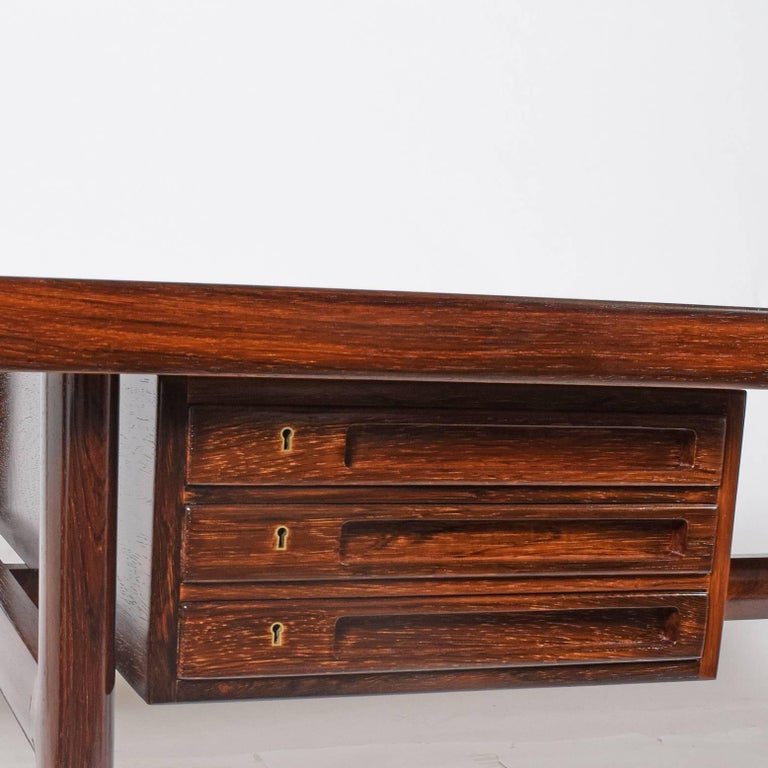 Rosewood Desk by Peter Hvidt and Orla Mølgaard Nielsen for Pontoppidan ...