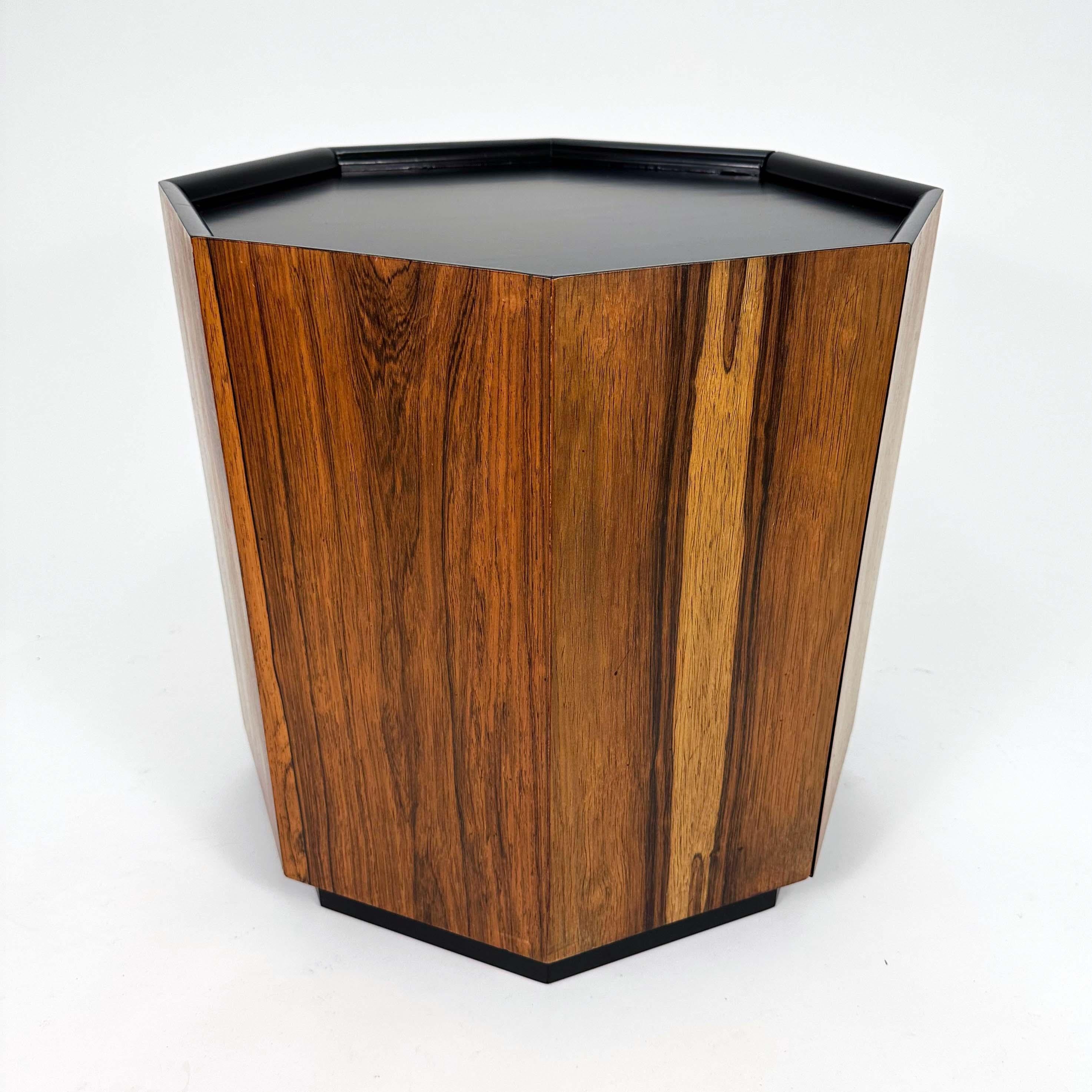Rosewood End Table with Concealed Door For Sale at 1stDibs
