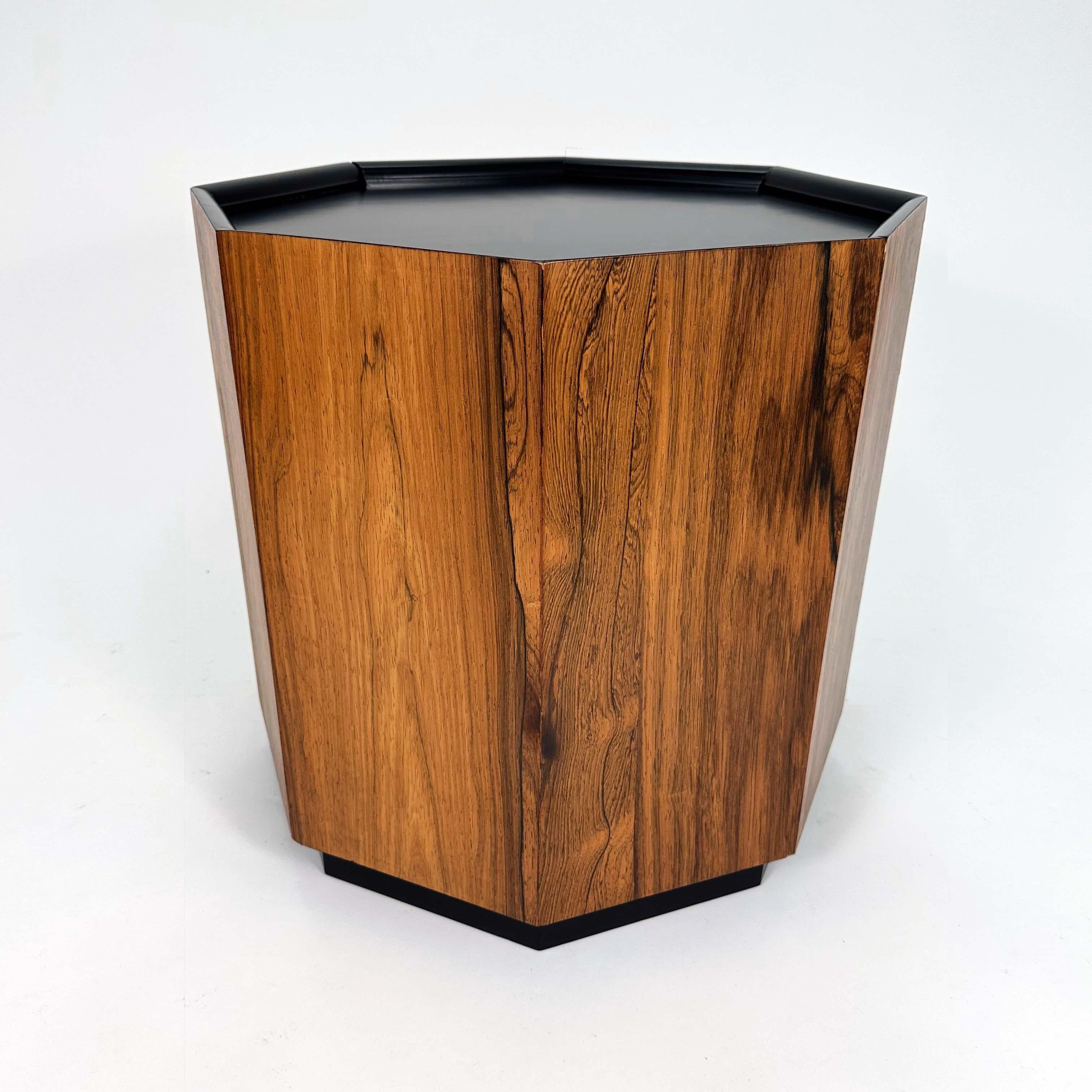 Rosewood End Table with Concealed Door For Sale at 1stDibs