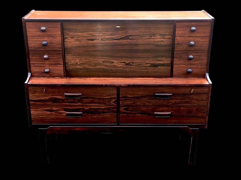 Rosewood Escritoire/Bureau/Desk by Arne Wahl Iversen for Vinde ...