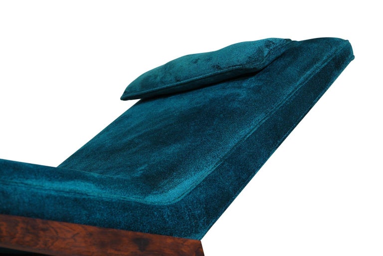 Rosewood Framed Brazilian Modern Angled Chaise Lounge For Sale at 1stDibs