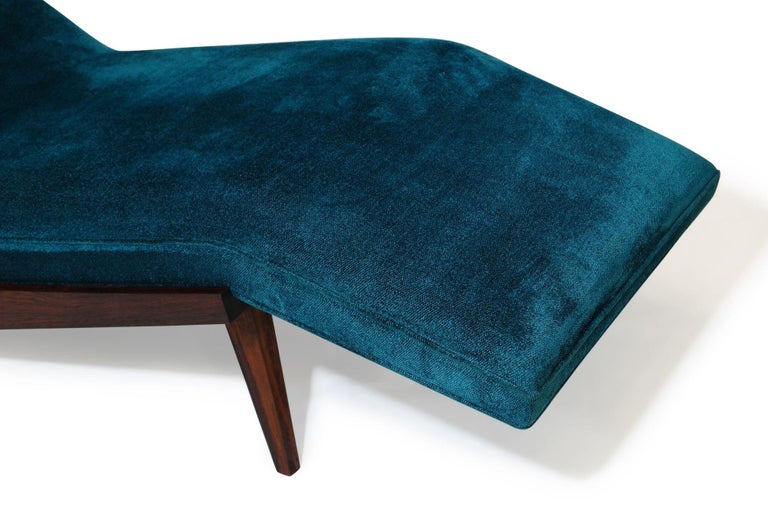 Rosewood Framed Brazilian Modern Angled Chaise Lounge For Sale at 1stDibs