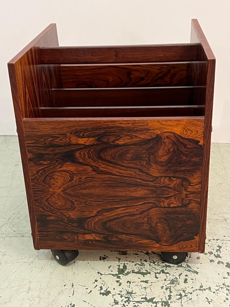 Mid Century Modern Rosewood Magazine Rack by Norwegian Designer Rolf ...