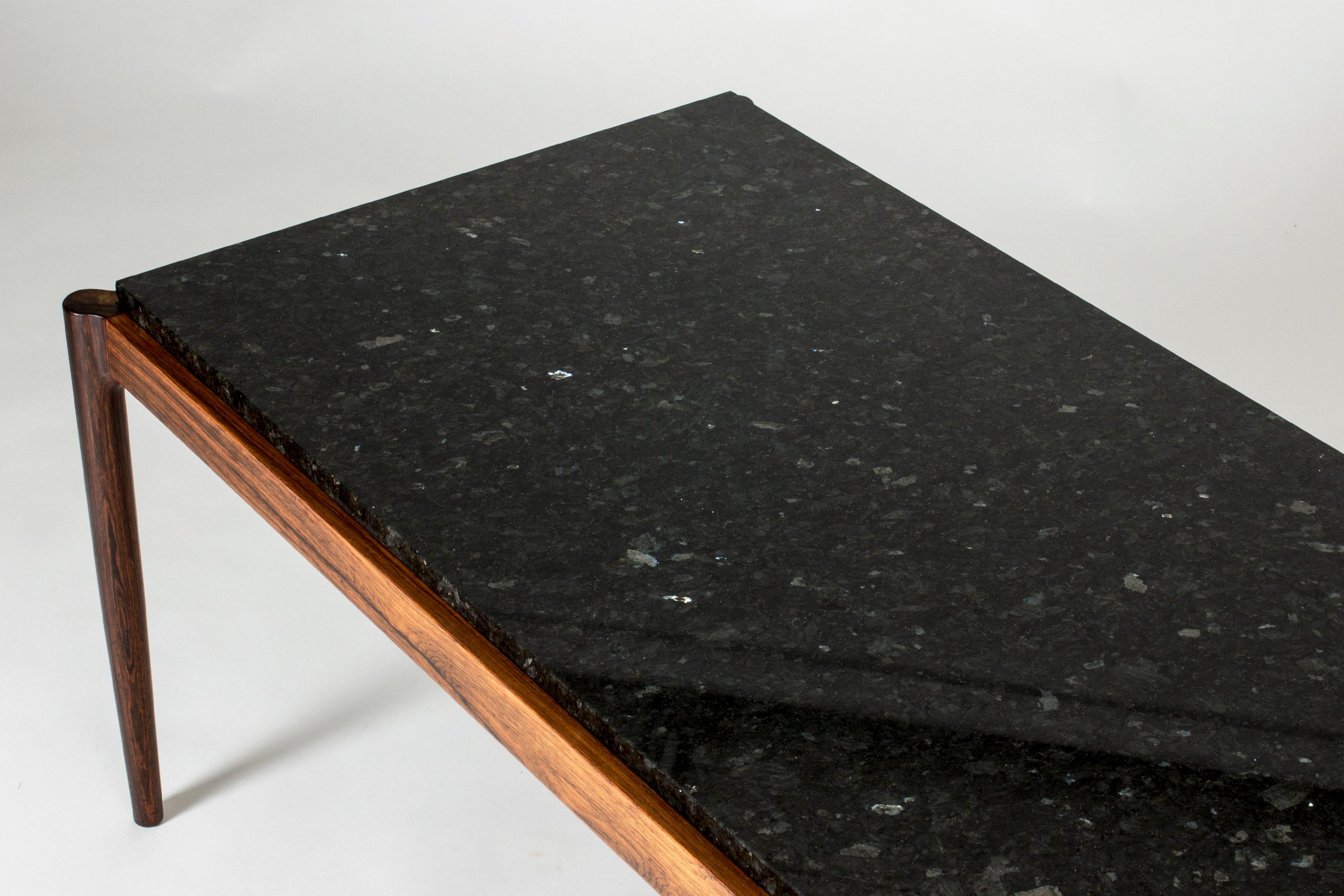 Rosewood and Marble Coffee Table by Ib Kofod-Larson for Seffle Möller, Sweden For Sale at 1stDibs